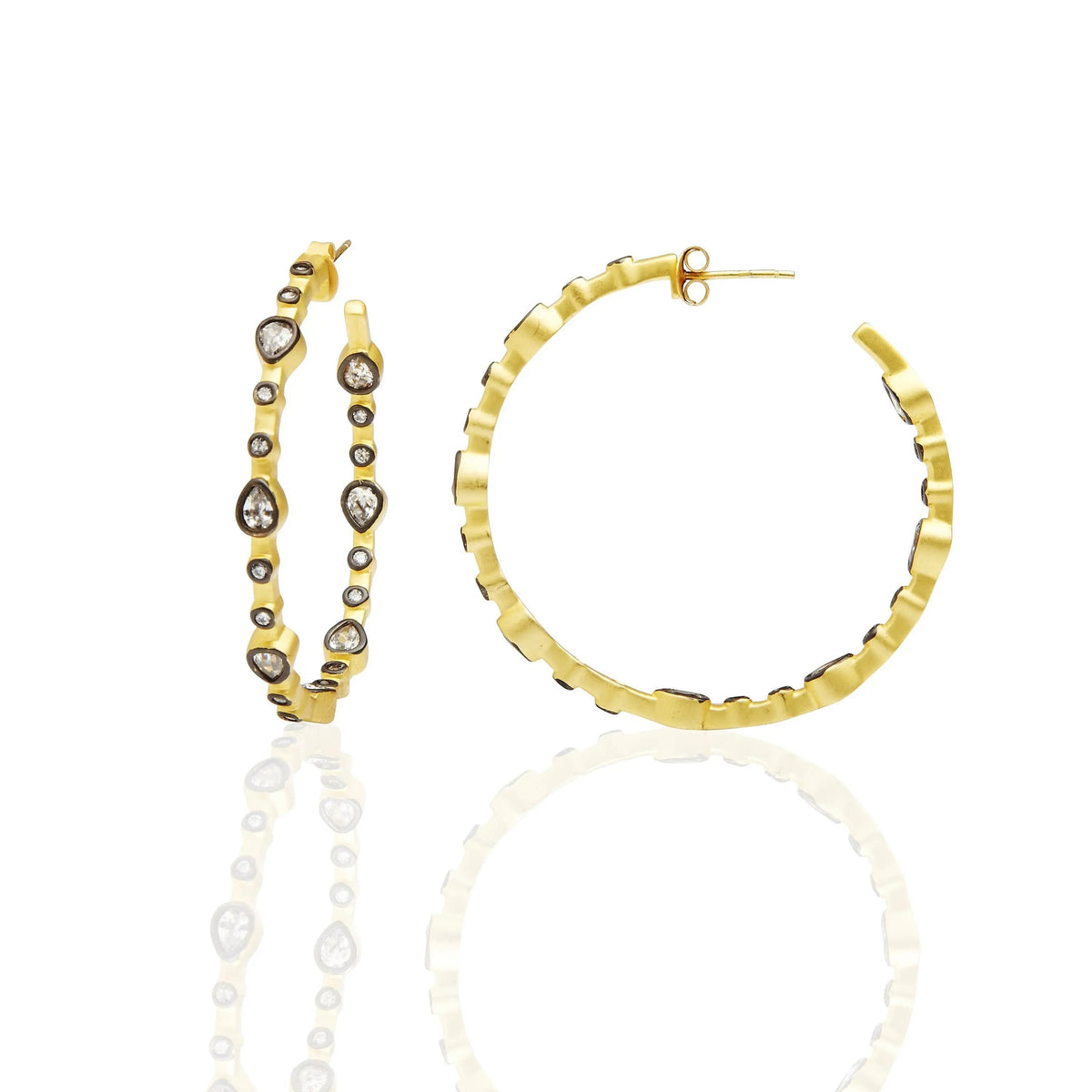 Signature Teardrop Bezel Hoop Earrings – Marta's of Raleigh