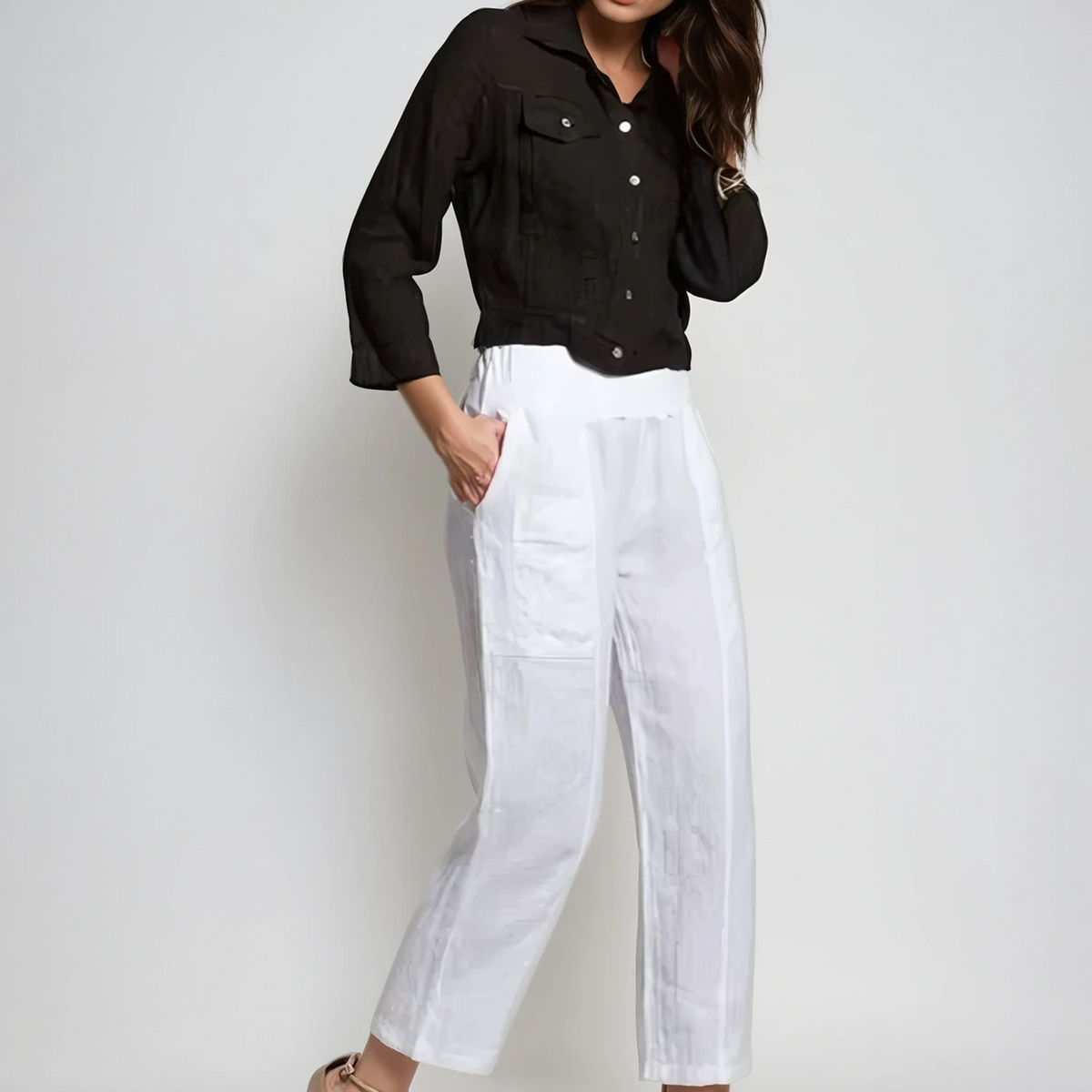 Linen Jean Jacket - Black – Marta's of Raleigh